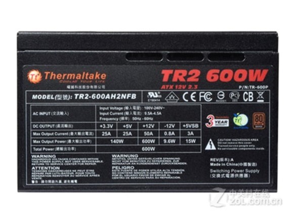 【Tt TR2 600W】报价_参数_图片_论坛_Tt TR2 600W电源报价-ZOL中关村在线